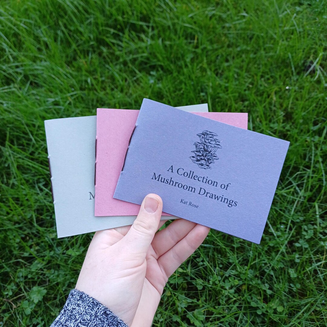 A Collection of Mushroom Drawings Zine in 3 Colours 100% Recycled Paper ...