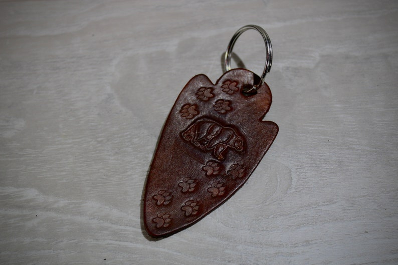 Bear Leather Arrowhead Keychain (free Domestic Shipping) - Etsy