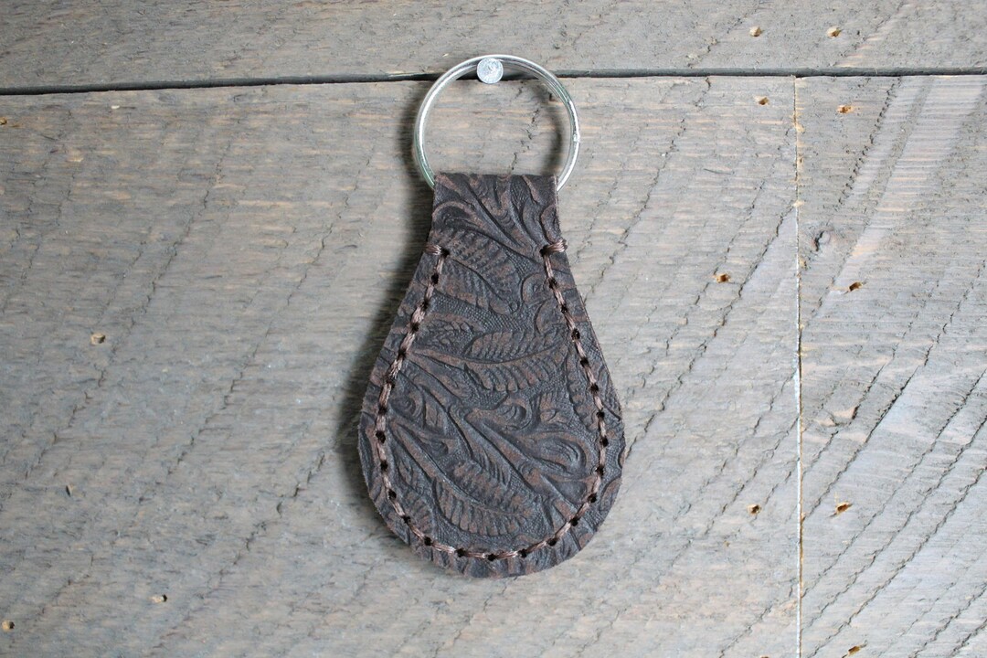Embossed Leather Keychain (free Domestic Shipping) - Etsy