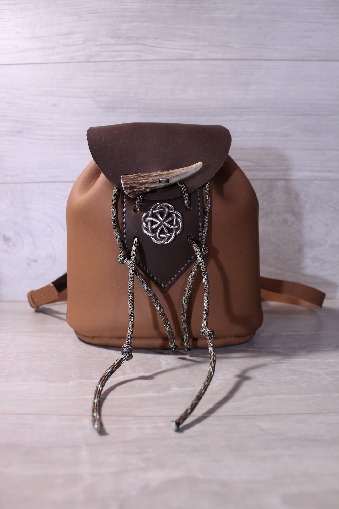 Light Brown/ Darkbrown Leather Mini Backpack (free Domestic Shipping ...