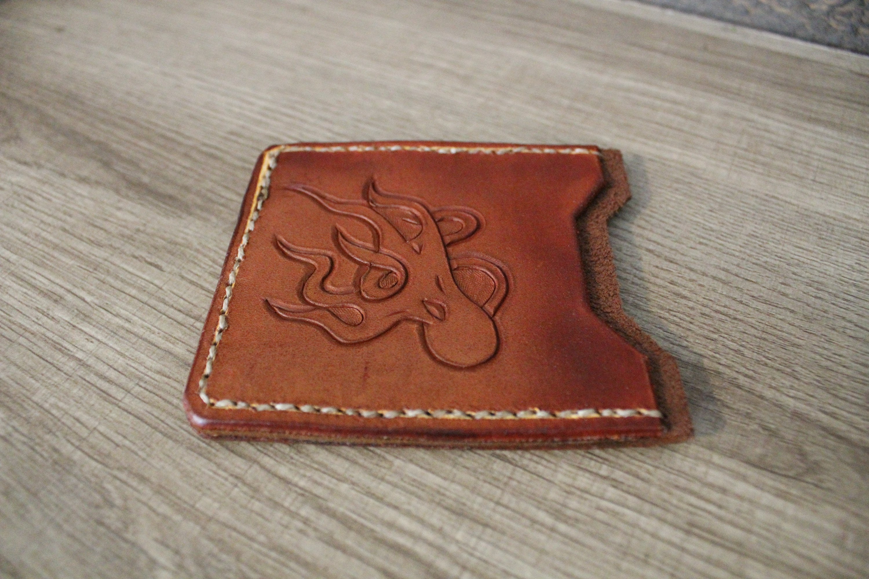 Pirate Ship/kraken Leather Card Wallet free Domestic - Etsy