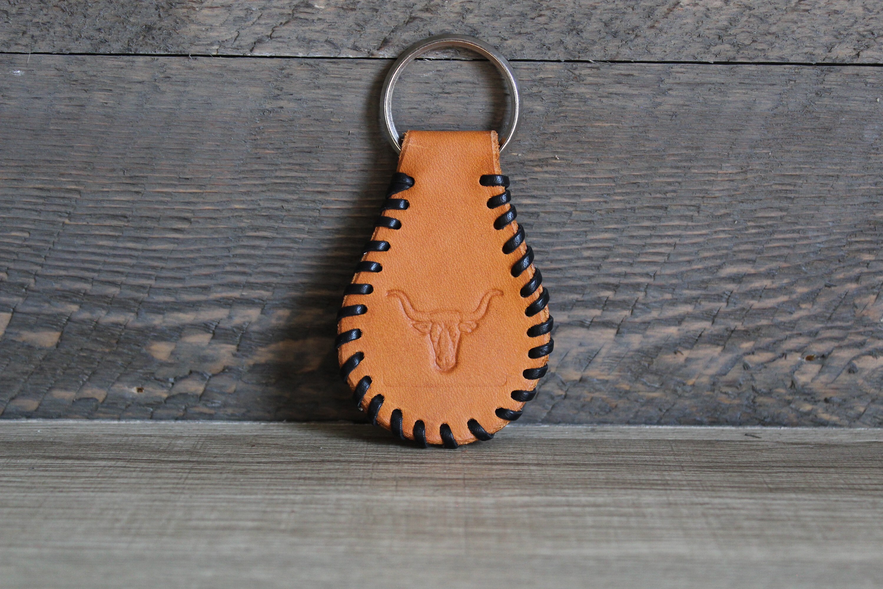 Longhorn Leather Keychain (free Domestic Shipping) - Etsy