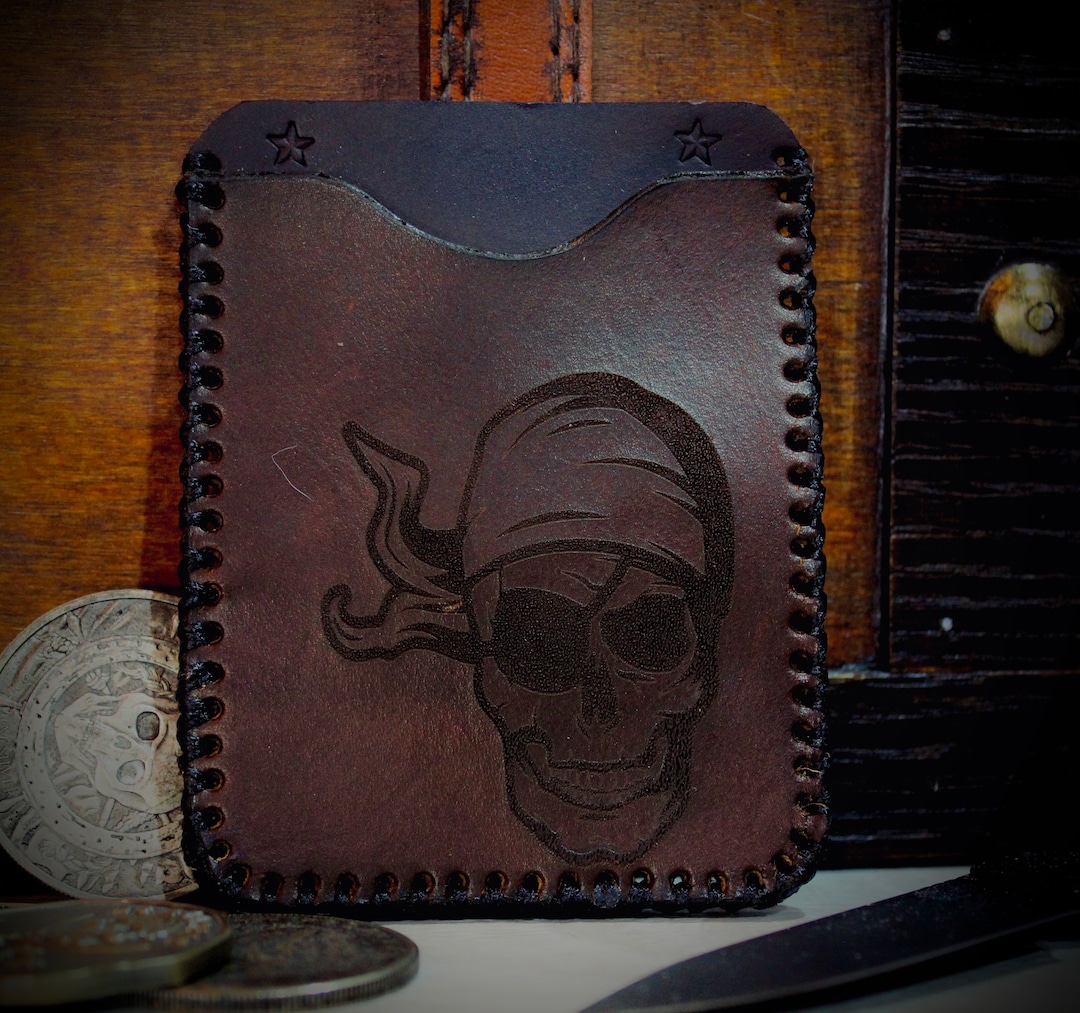 Pirate Skull Leather Wallet (free Domestic Shipping) - Etsy