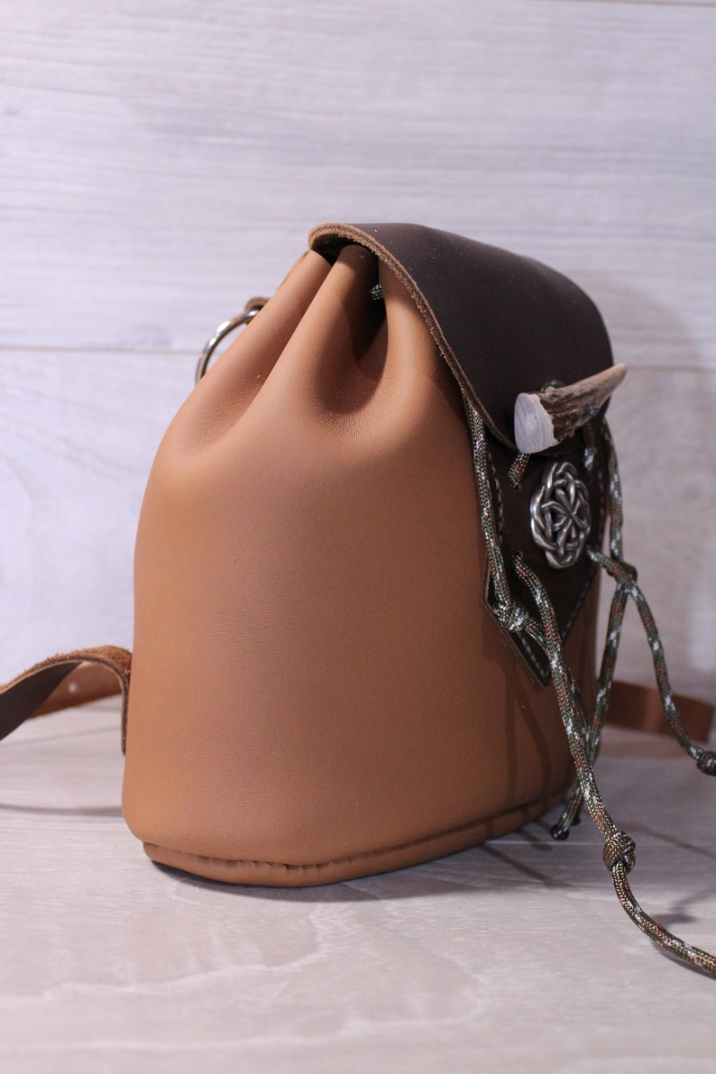Light Brown/ Darkbrown Leather Mini Backpack (free Domestic Shipping ...