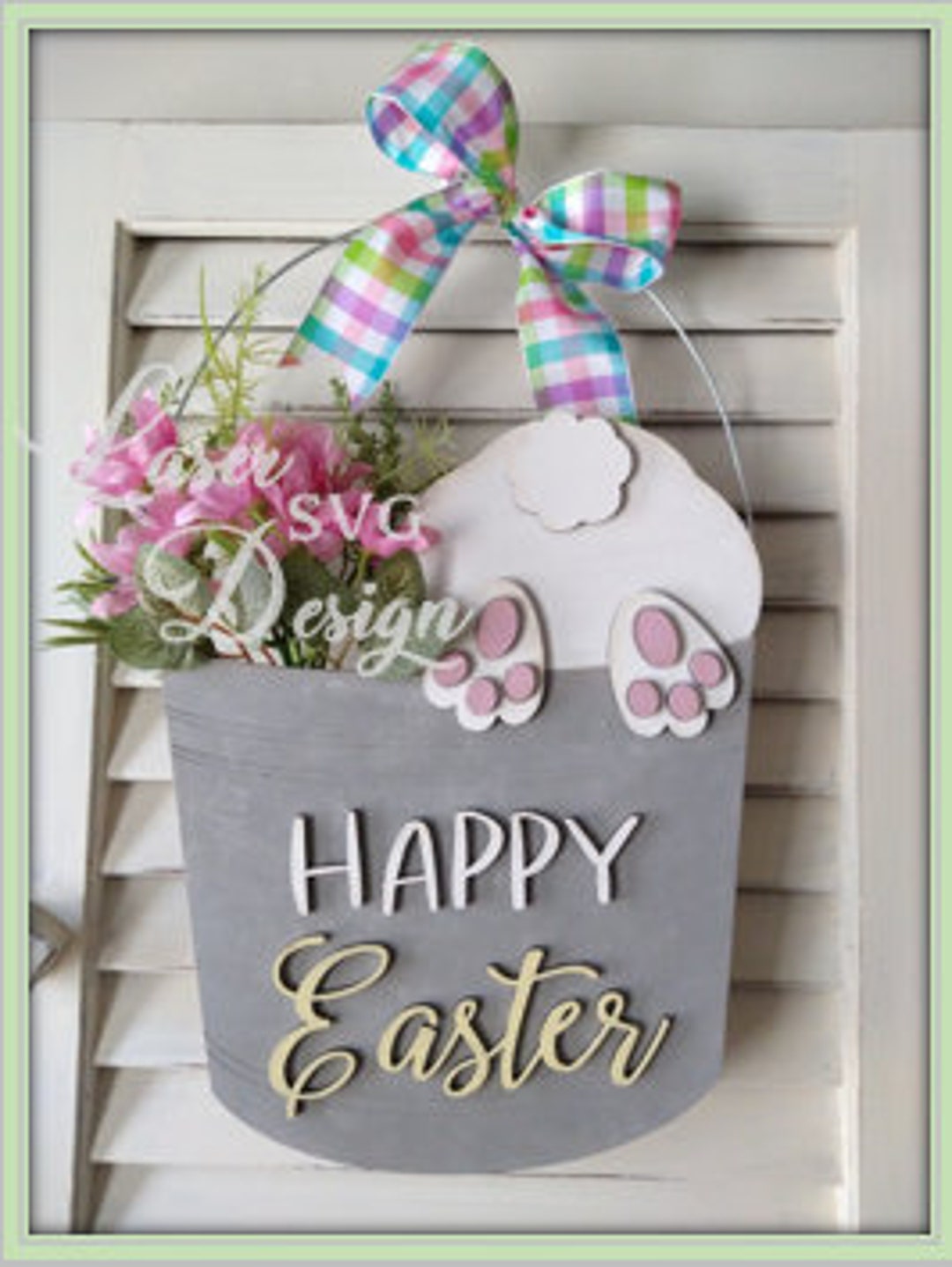 Easter Bunny Bucket Pail Laser SVG - Etsy