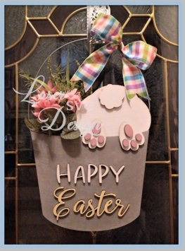 Easter Bunny Bucket Pail Laser SVG - Etsy