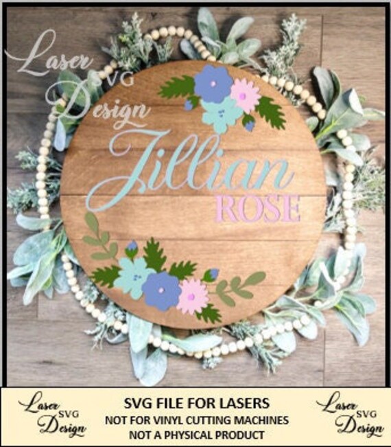 Floral Laser SVG for Round Signs - Etsy