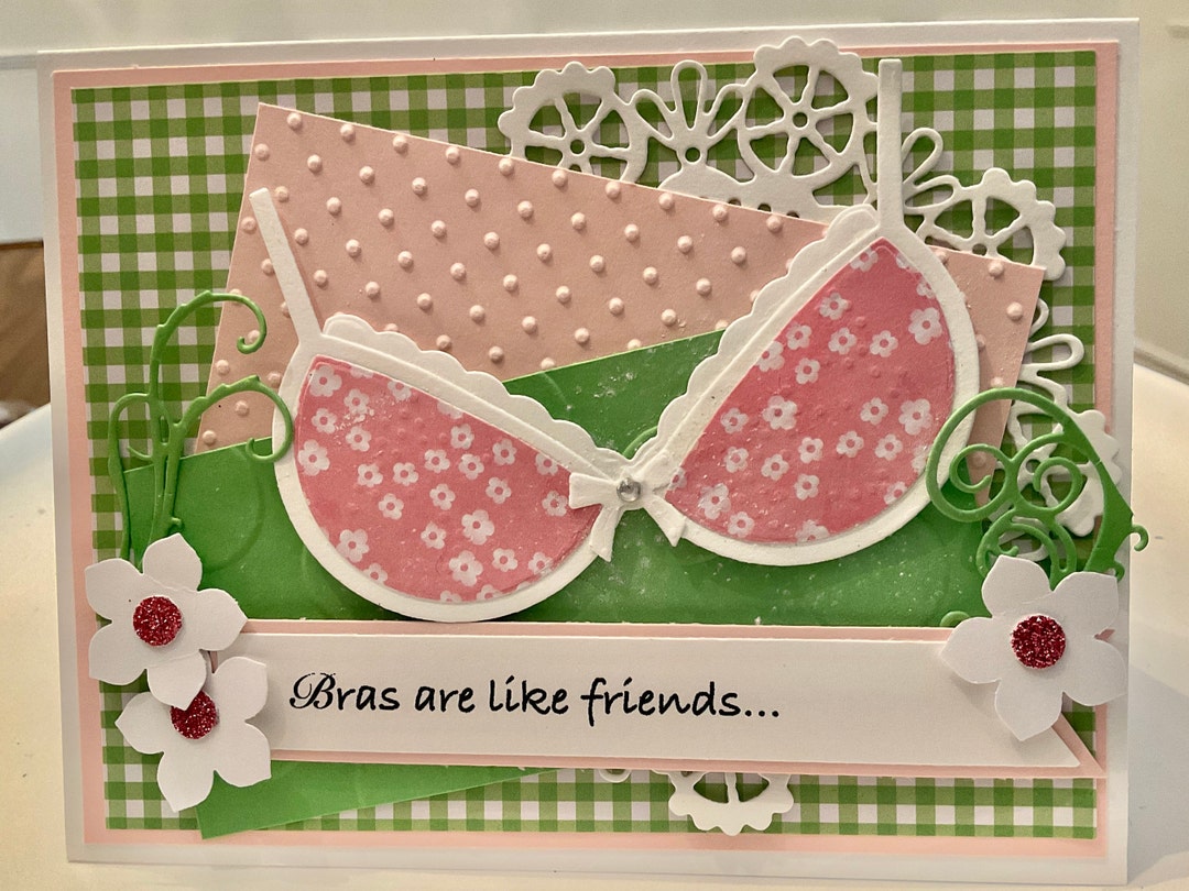 Girlfriend Card, Handmade, Friend Card, Bra Card, Funny Card, Girl Card ...