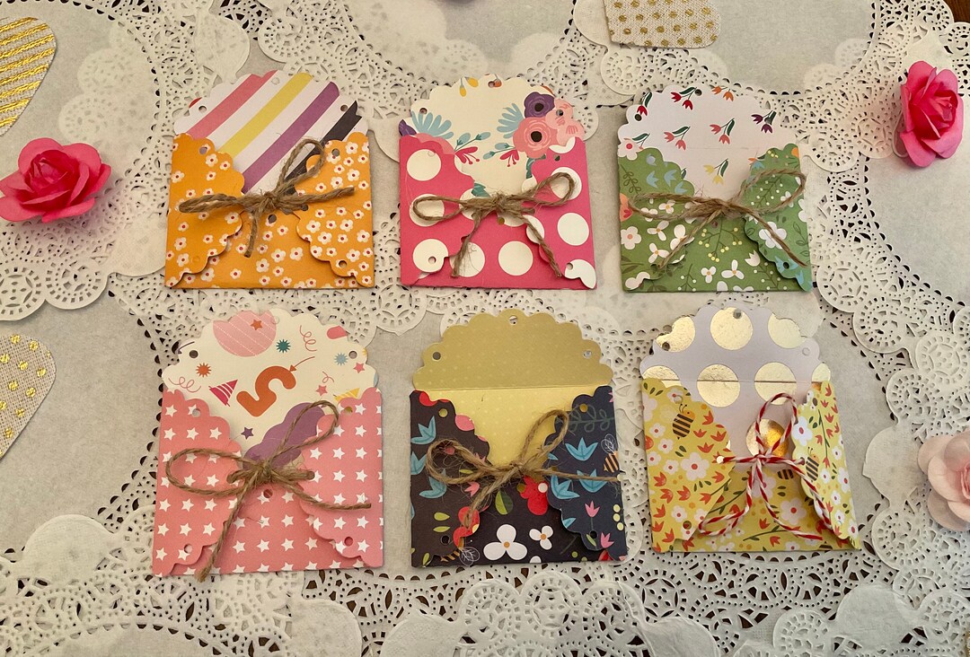 Scalloped Mini, Tiny Envelopes With Cards, Handmade - Etsy