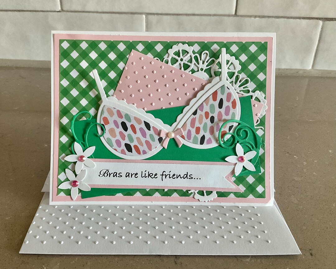 Girlfriend Card, Handmade, Friend Card, Bra Card, Funny Card, Girl Card ...