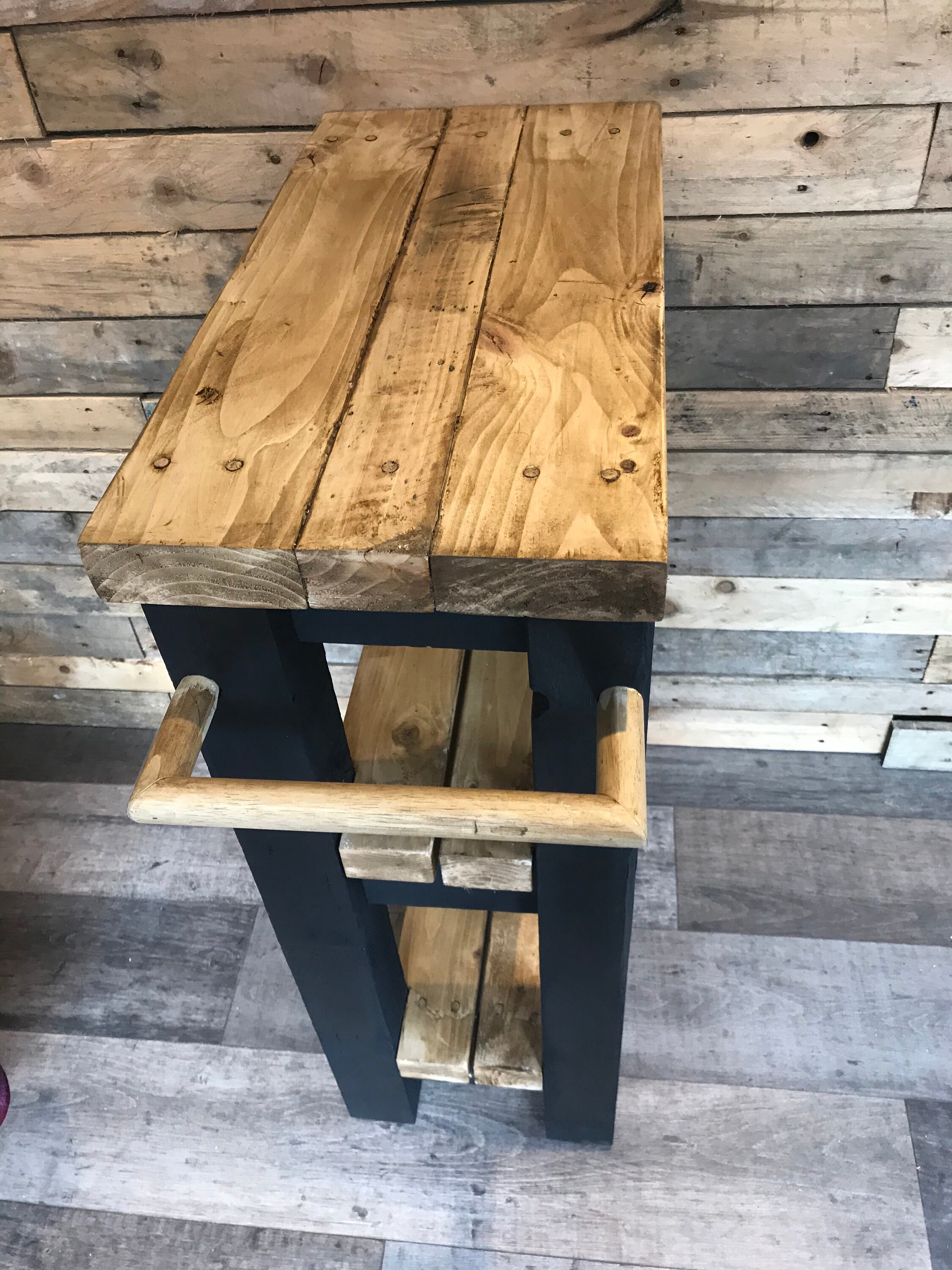 Rustic Reclaimed Breakfast Bar/ Butchers Block Side Table/ Kitchen ...