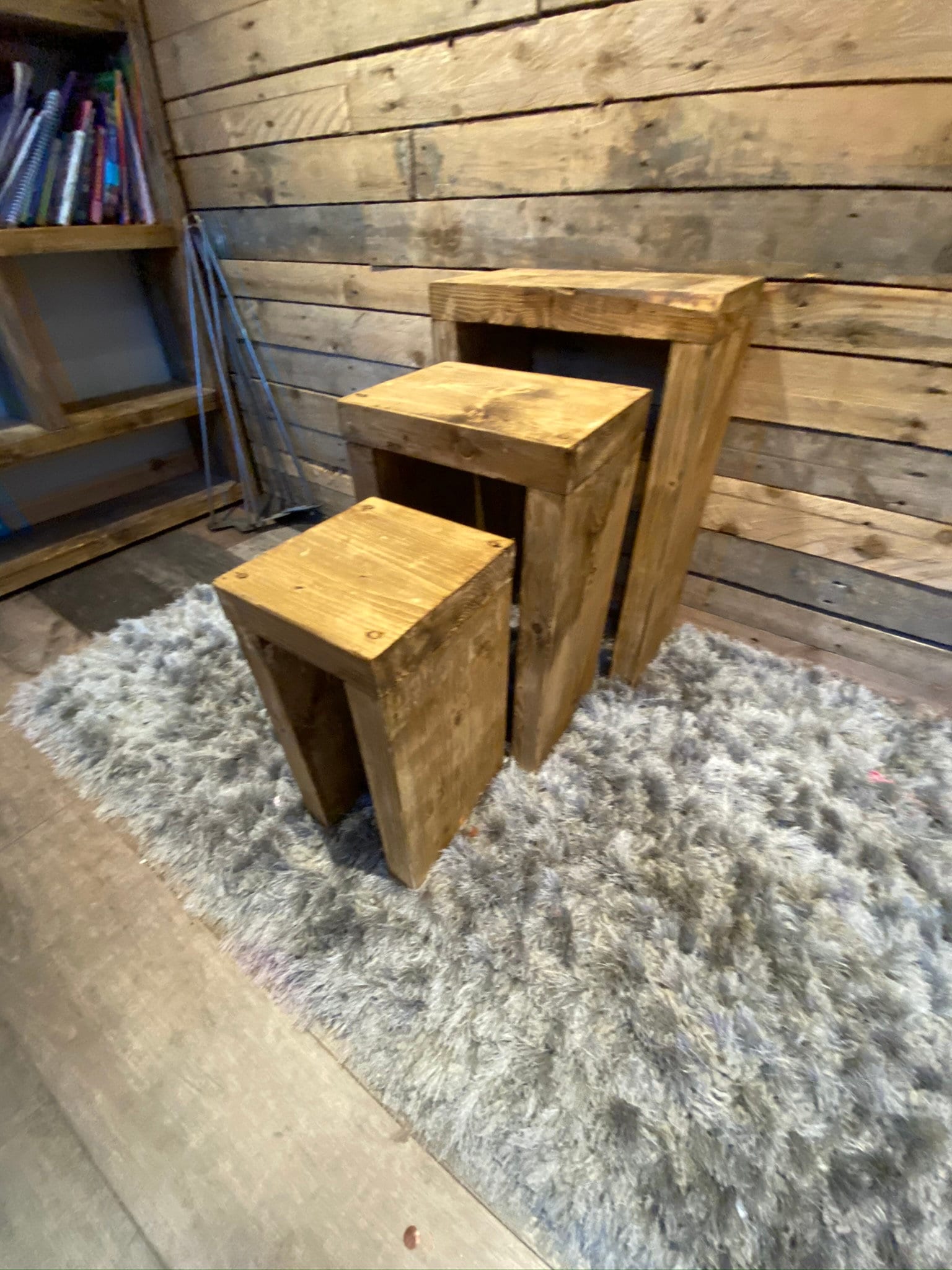Rustic Reclaimed Nest of Tables. Made From Scaffold Boards. - Etsy UK