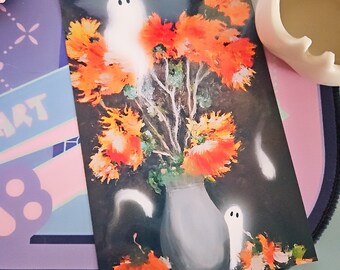 Ghost Painting PRINTABLE Art Print, Halloween Home Decor, Abstract Cute ...