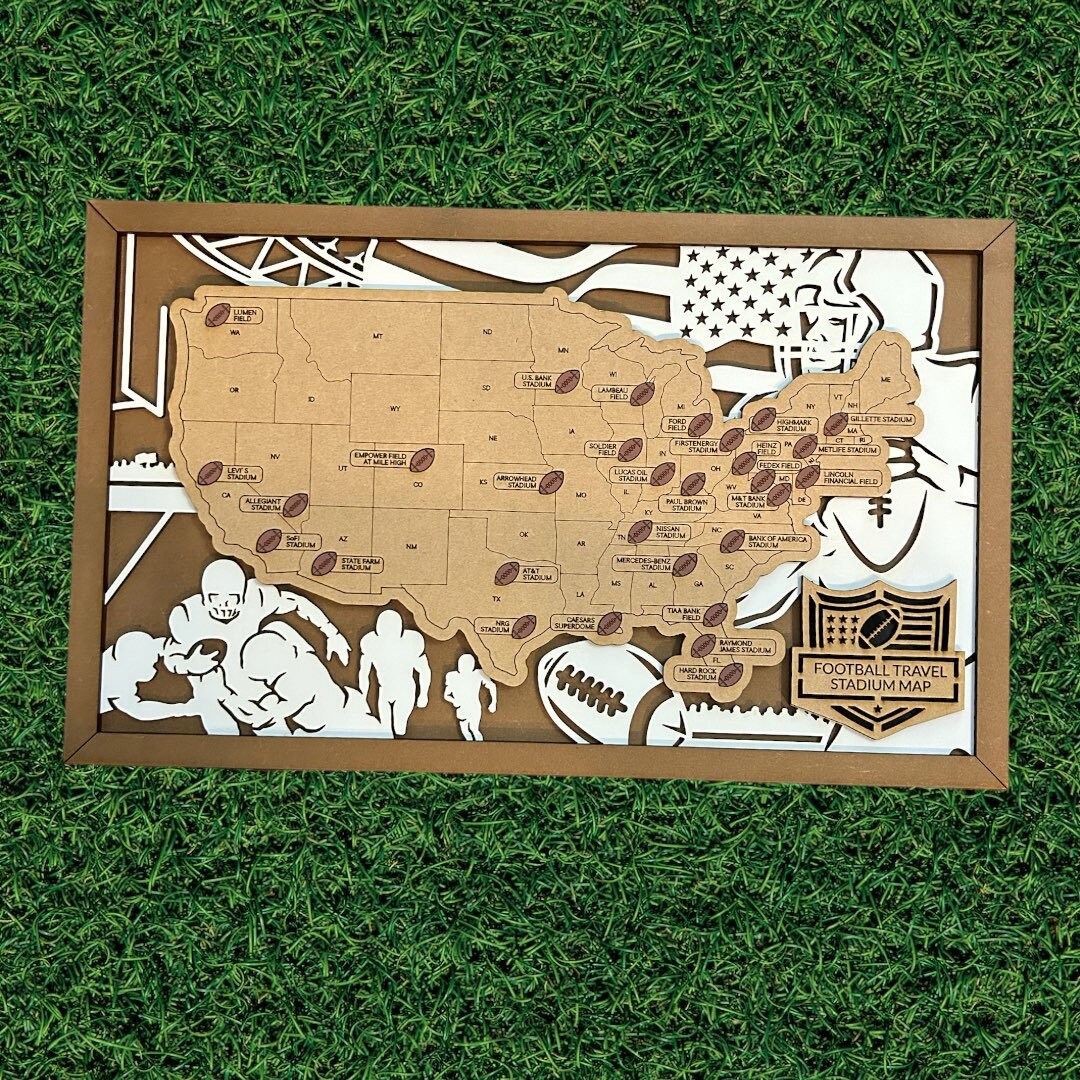Football Stadium Tracker Map - Etsy