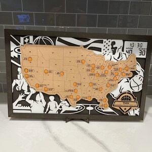 Basketball Stadium Tracker Map - Etsy