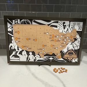 Basketball Stadium Tracker Map - Etsy