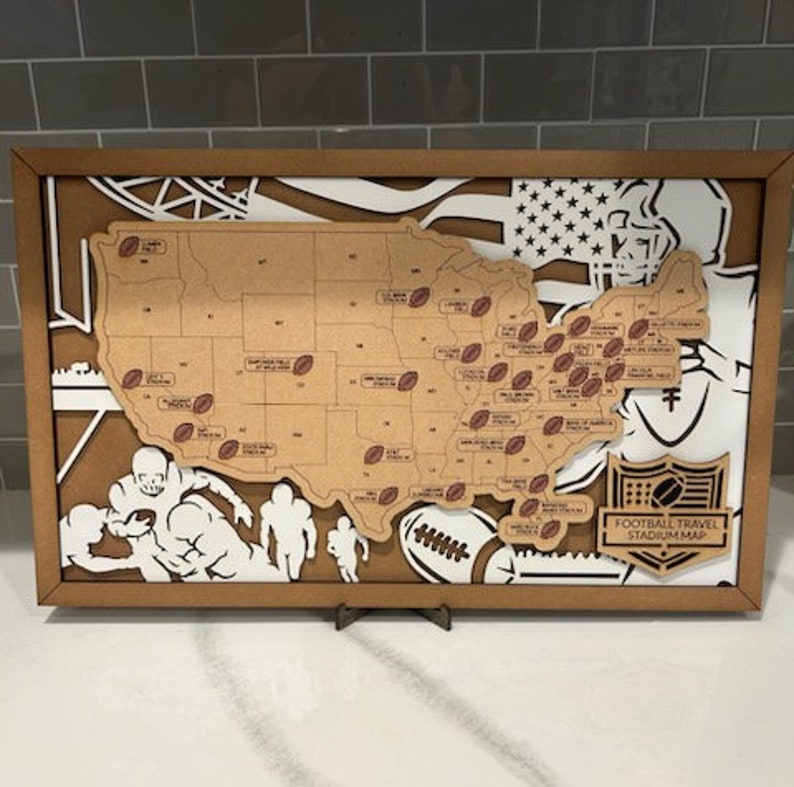 Football Stadium Tracker Map - Etsy