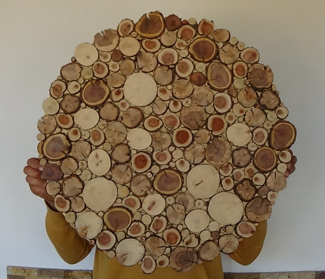 Circular 24" Tree Slice Wall Art/hanging, Home Decor, Rustic Natural ...