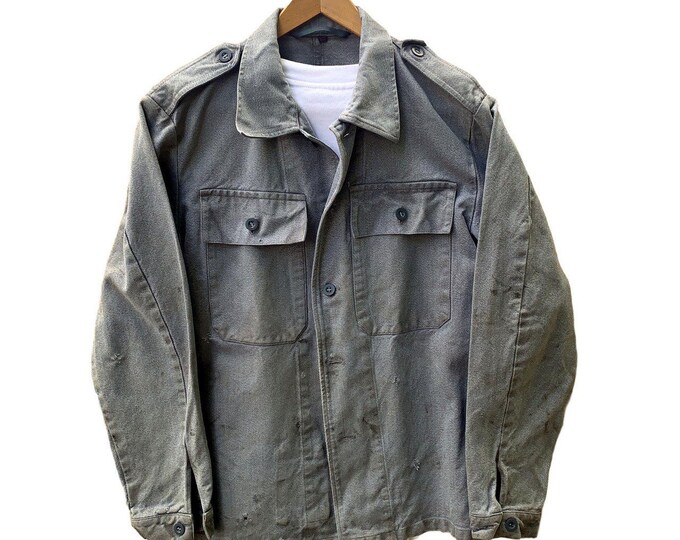 Swedish Workwear Overshirt/jacket in Soft Slate Green Cotton Drill ...