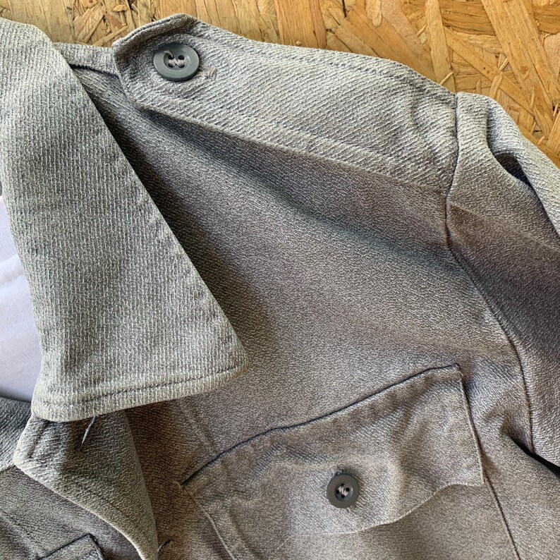 Swedish workwear overshirt/jacket in soft slate green cotton | Etsy