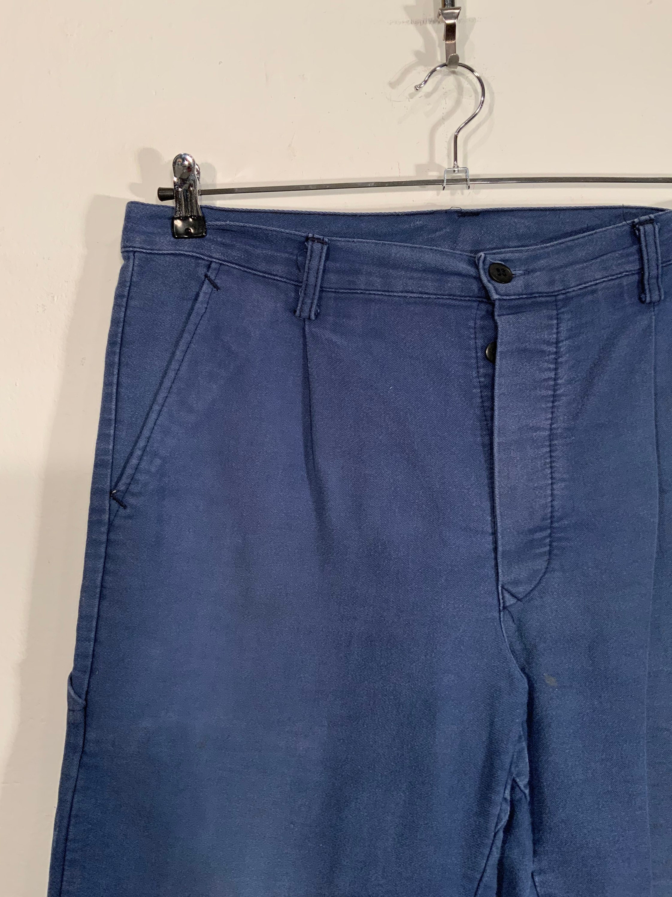 100% cotton workwear factory trouser in soft electric blue | Etsy