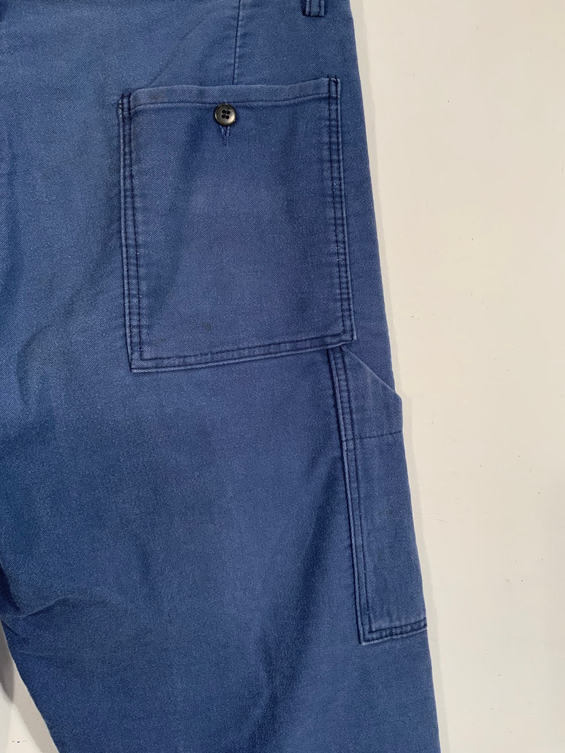 100% Cotton Workwear Factory Trouser in Soft Electric Blue | Etsy