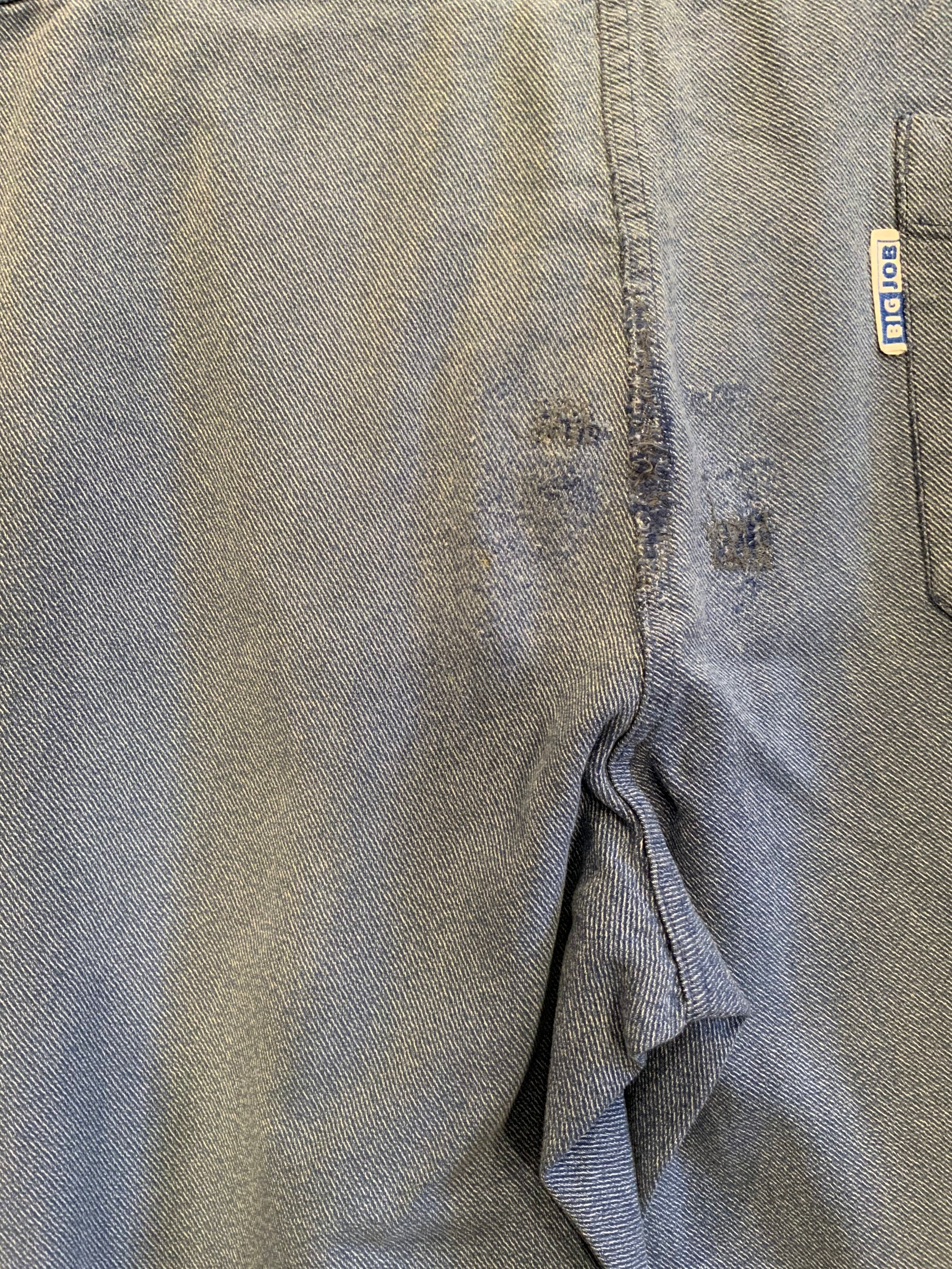 1950s French Workwear Factory Trouser, in Soft Indigo Blue Cotton Lots ...