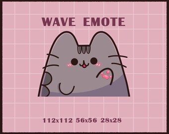 ANIMATED Wave Emote Cute White Cat Blue Eyes & Green Eyes Twitch ...