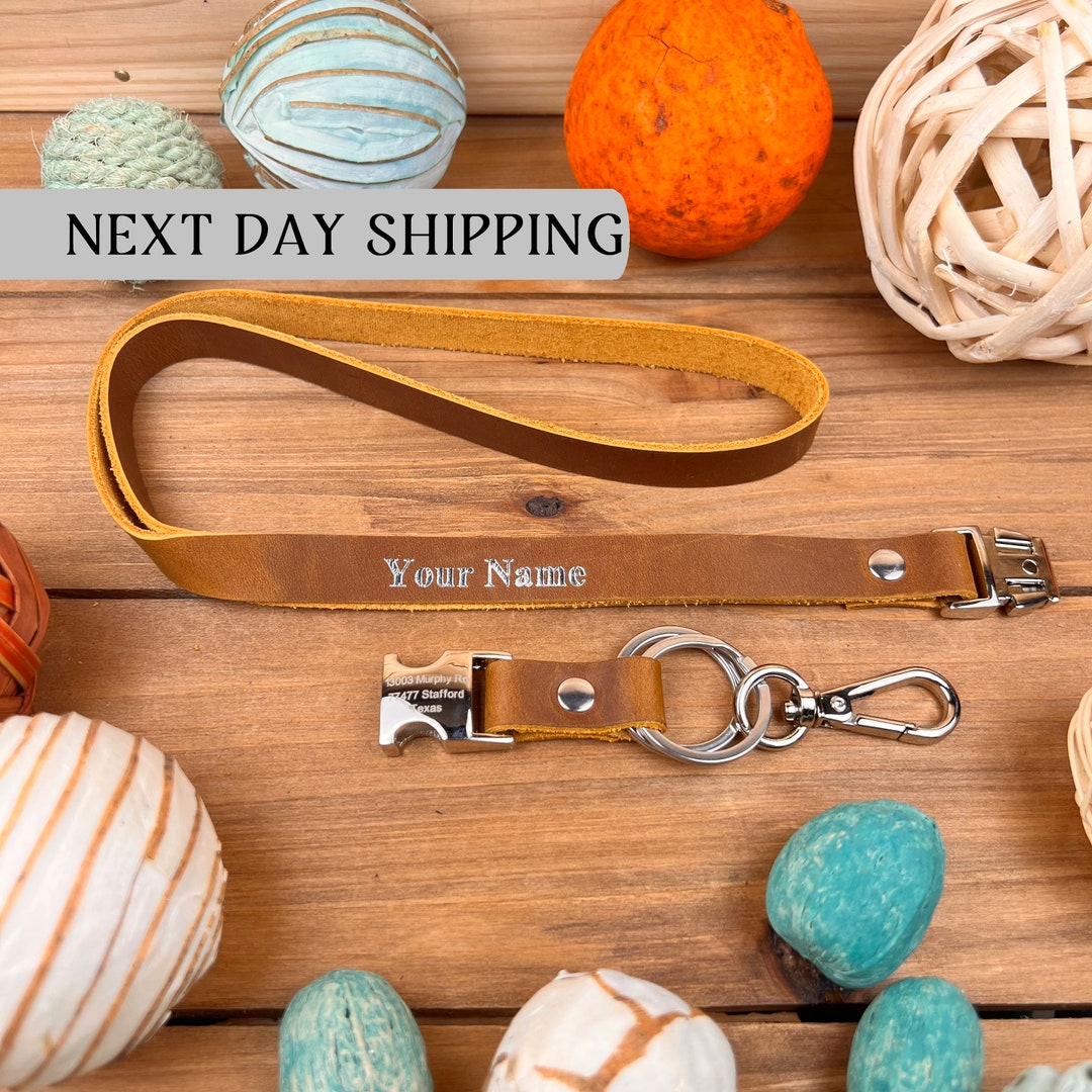 PERSONALIZED Leather Keychain, Custom Leather Keychain, Monogrammed ...