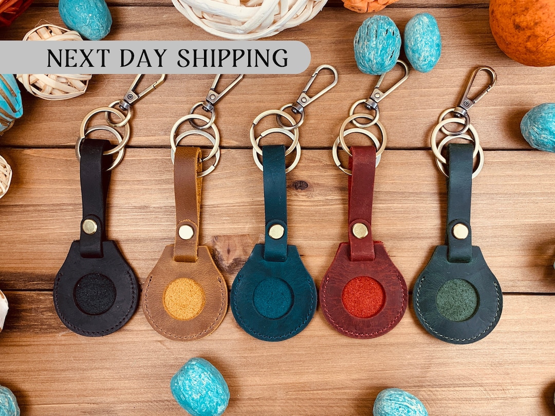 AirTag Keychain, Leather AirTag Case, AirTag Keyring, Customized AirTag ...