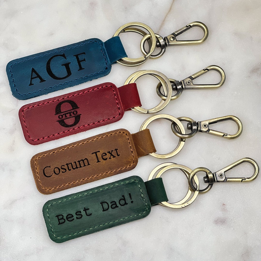 Personalized Key Chain Lanyard, Custom Lanyard, Leather Keychain, Key ...