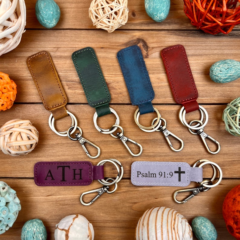 Personalized Leather Keychain Customized Keychaincustom - Etsy