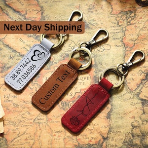 Personalized Leather Keychain Customized Keychaincustom - Etsy