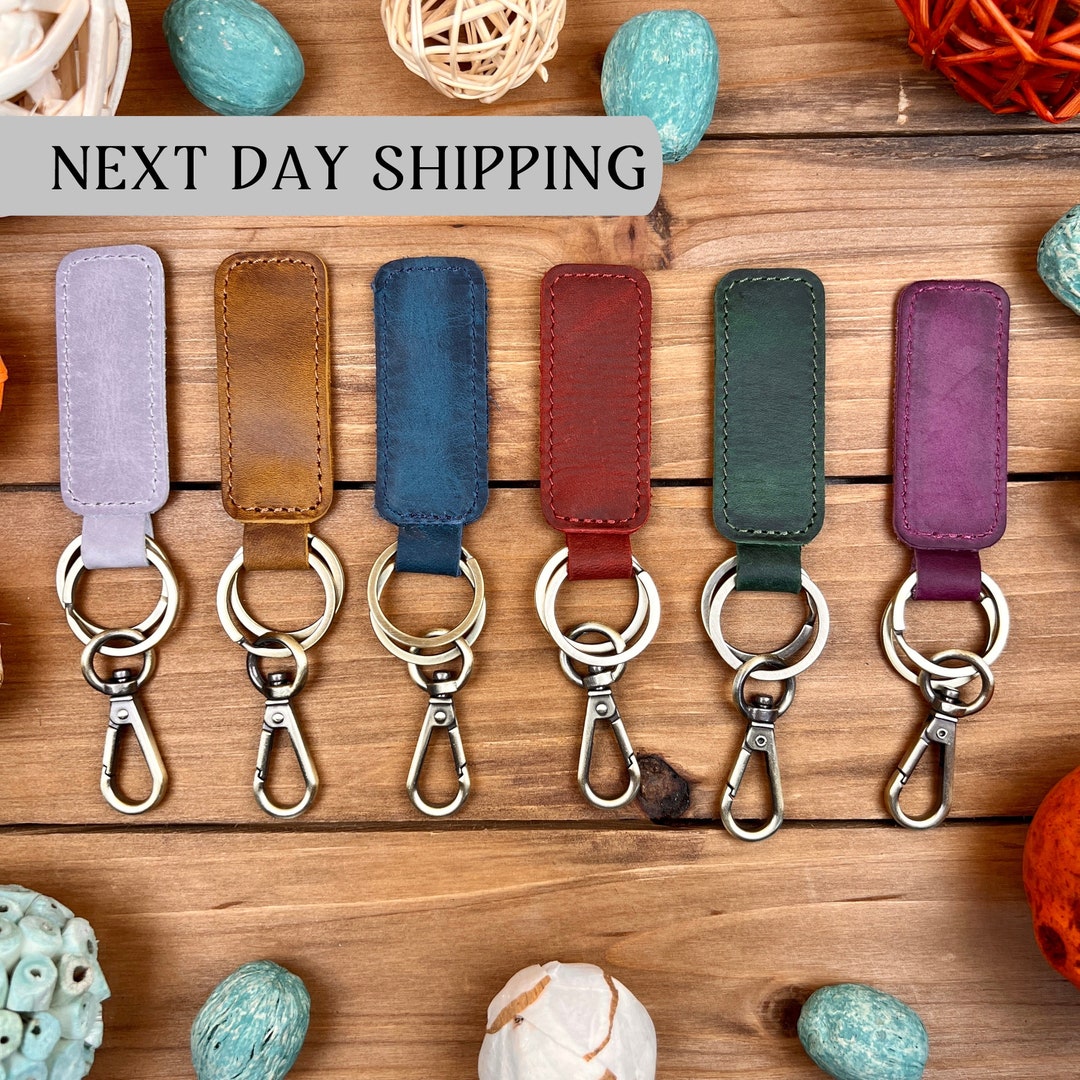 PERSONALIZED Leather Keychain Custom Leather Keychain - Etsy
