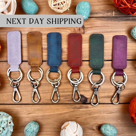 PERSONALIZED Leather Keychain Custom Leather Keychain - Etsy