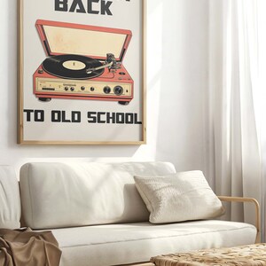 Retro Old School Vinyl Record Player Wall Art | Vintage Record Player ...