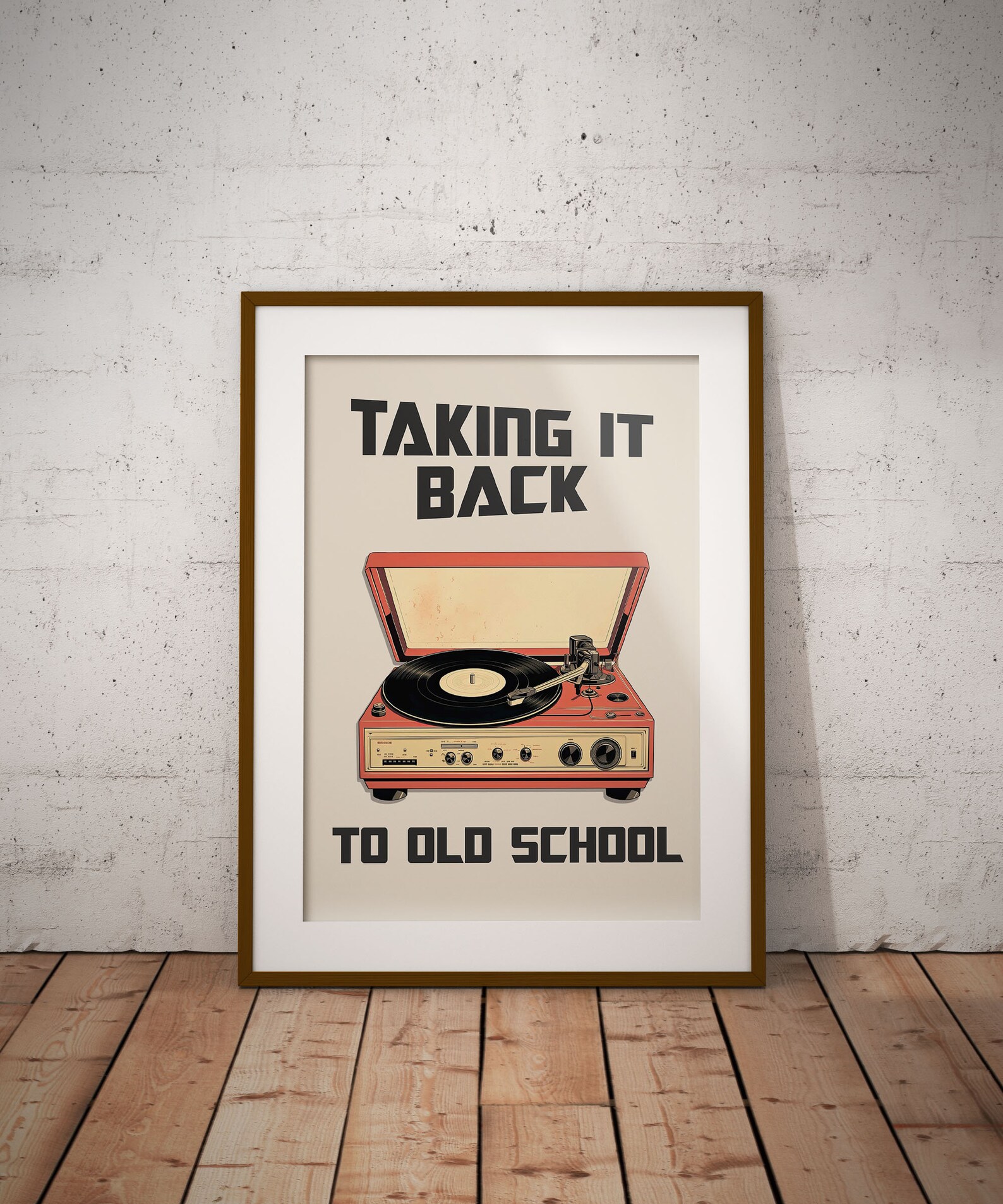 Vintage Vinyl Record Player Wall Art – Retro Turntable Poster for Music ...