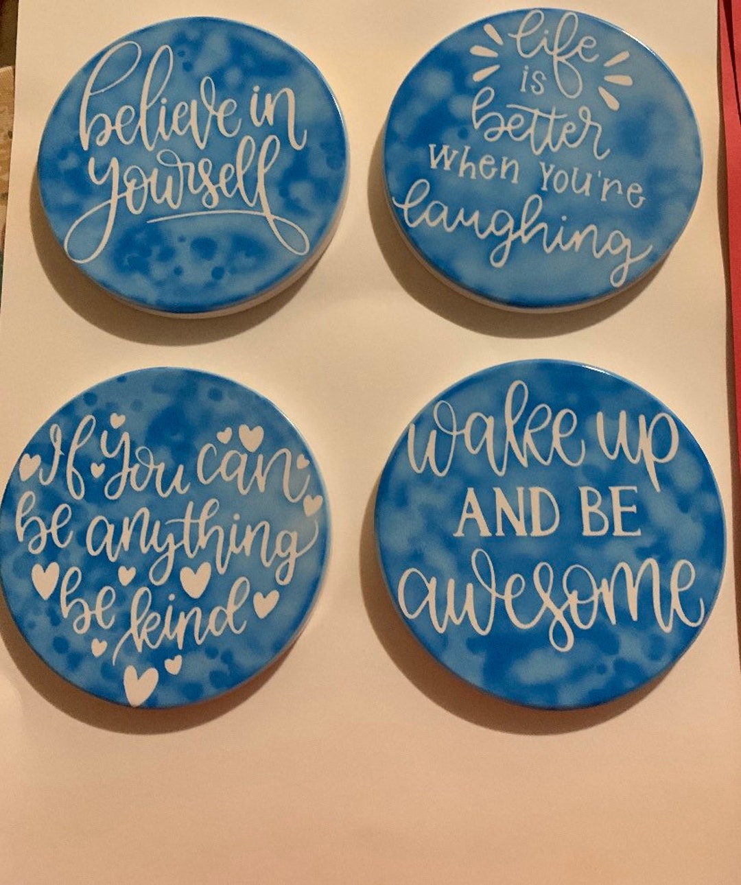 Set of 4 Custom Drink Coasters - Etsy