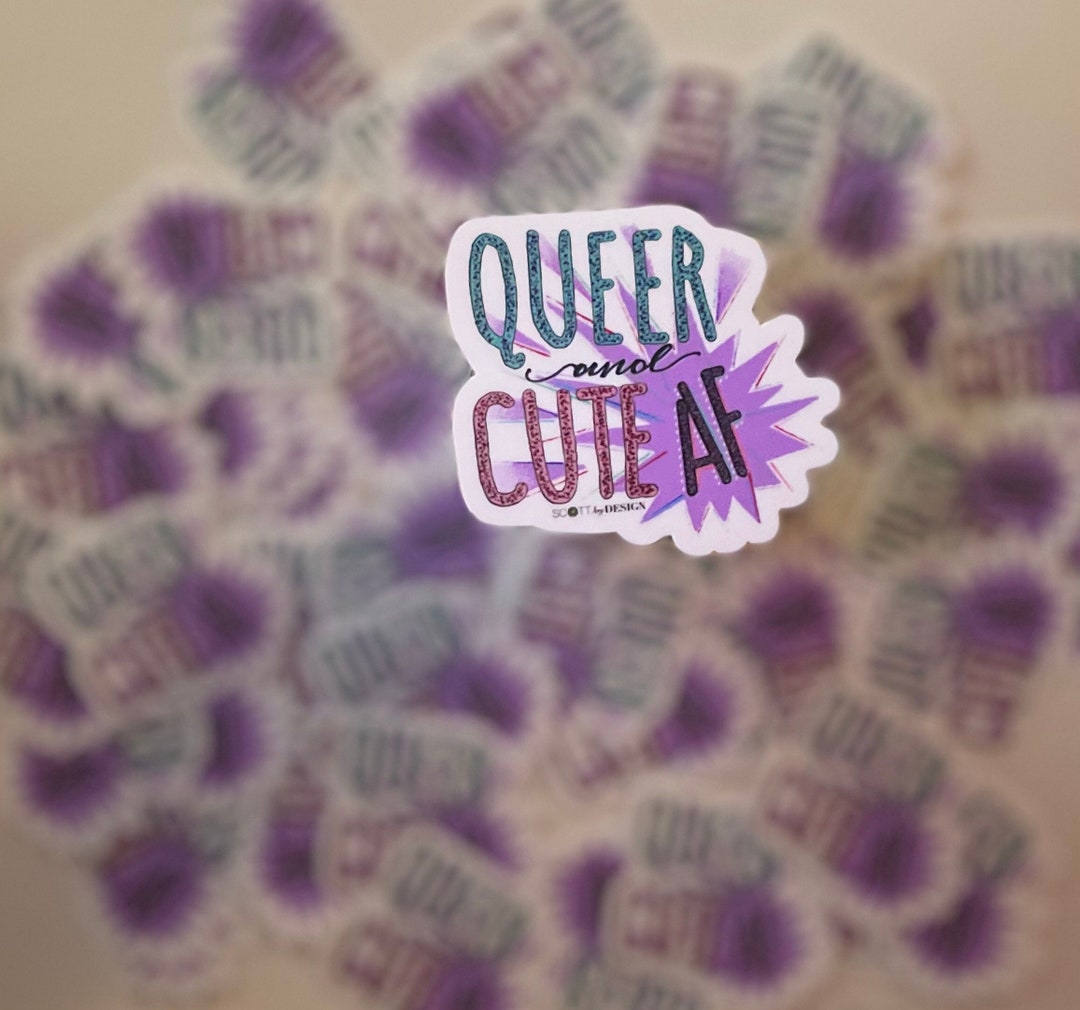 QUEER and CUTE AF Sticker, Lgbtq Pride, Cute, Lesbian, Gay, Transgender ...