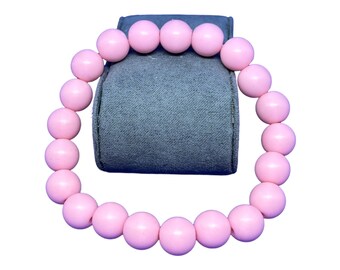 Pink Beaded Bracelet 6mm - Etsy