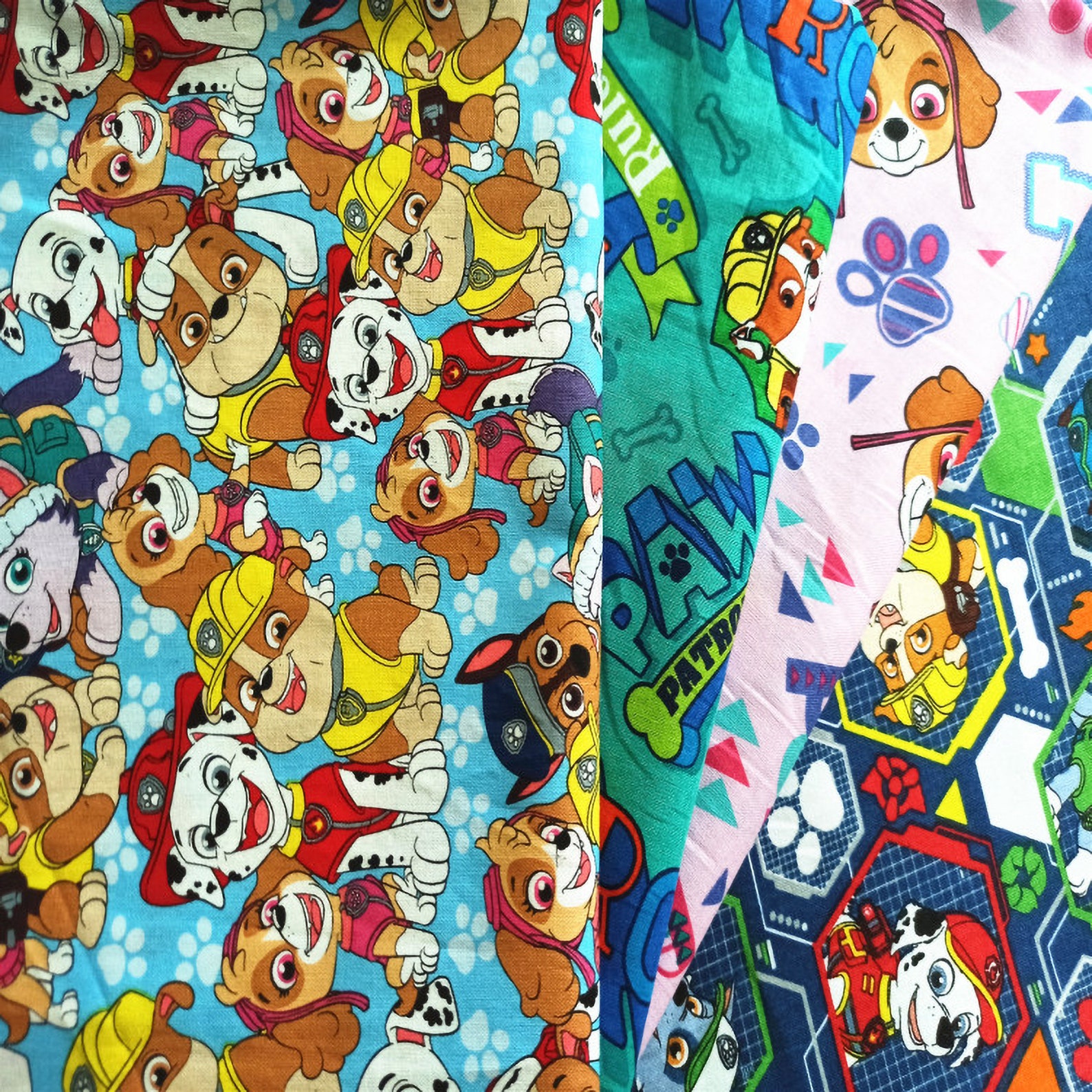 Paw Patrol Fabric 100 Cotton Cloth Wang Wang Team Cloth Etsy