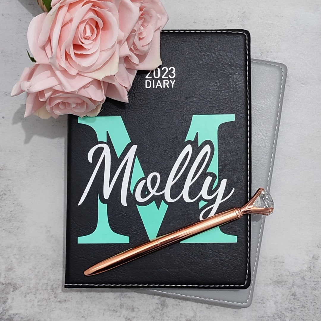 Personalised 2023 Diary New Year Diary A6 Faux Leather Diary Page-a-day New Year 2023 Diary ...