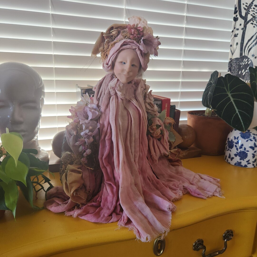 Jackie Austin Deva Doll: Brianna Plum Fairy on Log Base, Signed - Etsy
