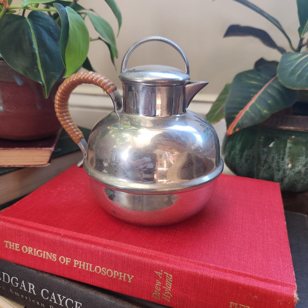 Vintage MCM Danish Trinac Small Individual Teapot With Cane Wrapped ...