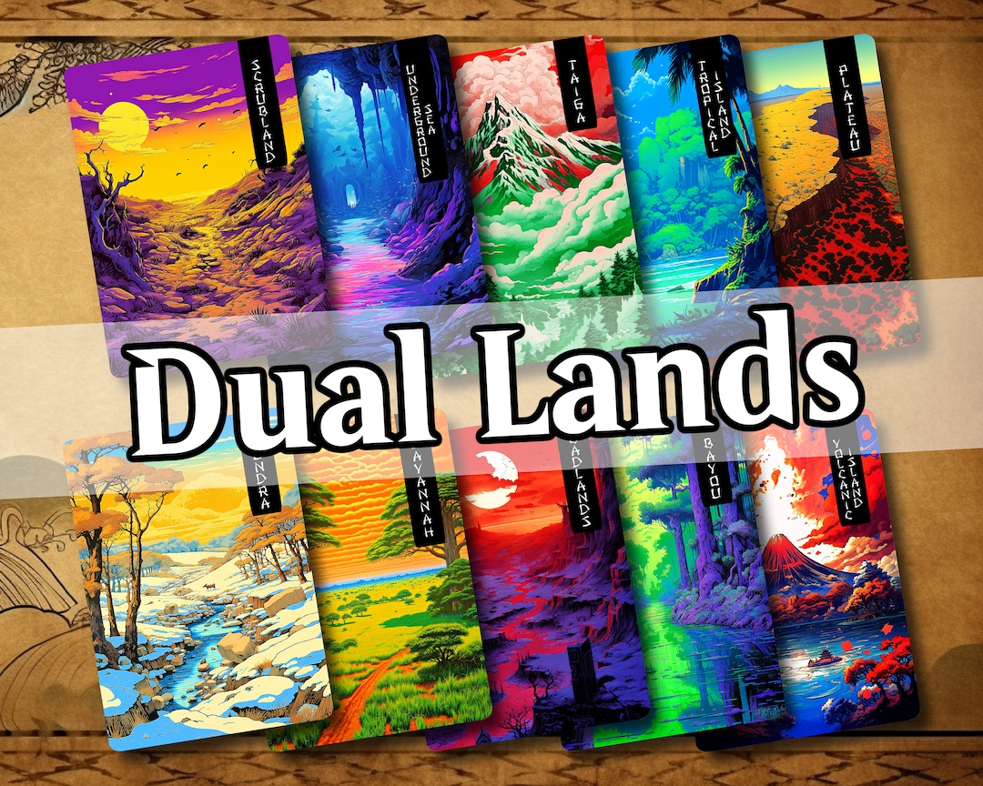 10X Dual Lands Japanese Style Art Set Tokens Commander Friendly MTG ...