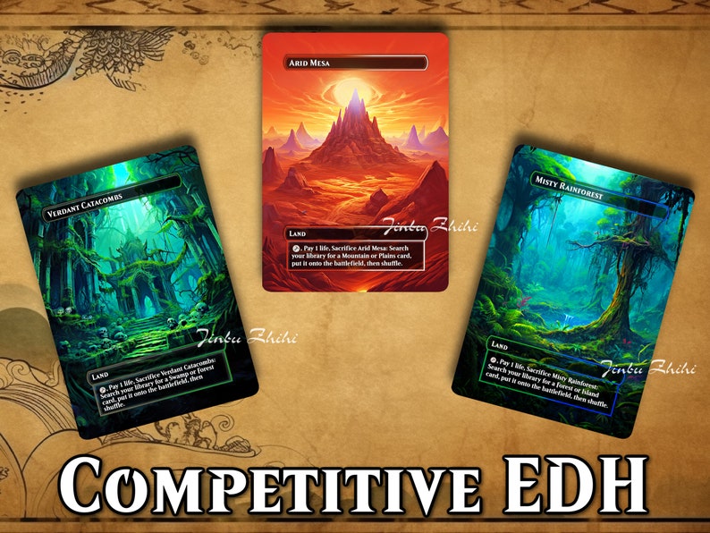 10X Fetch Lands Full Fantasy Art Set Commander Friendly MTG Proxy - Etsy