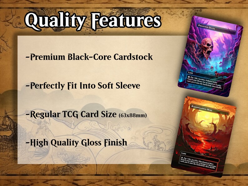 10X Fetch Lands Full Fantasy Art Set Commander Friendly MTG Proxy ...