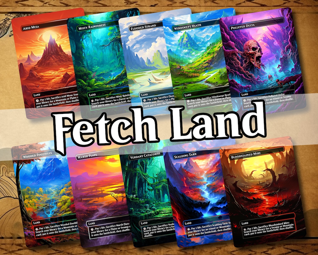 10X Fetch Lands Full Fantasy Art Set Commander Friendly MTG Proxy - Etsy