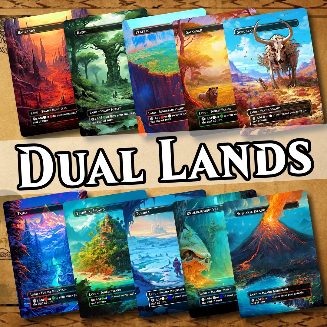 10X Dual Lands Full Art Style Art Commander Friendly MTG Proxy EDH ...