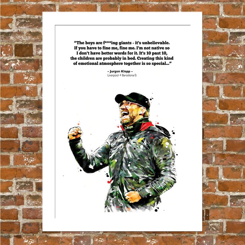 Liverpool Jurgen Klopp Framed Illustration Print | Etsy Liverpool Jurgen Klopp Framed Illustration Print | Etsy